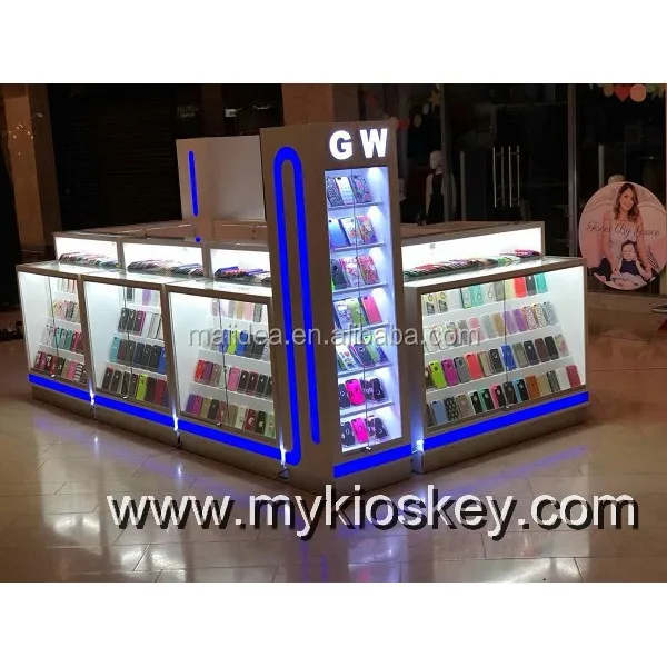 Unique 4m by 3m glass phone cases display showcase for Iphone Andriod