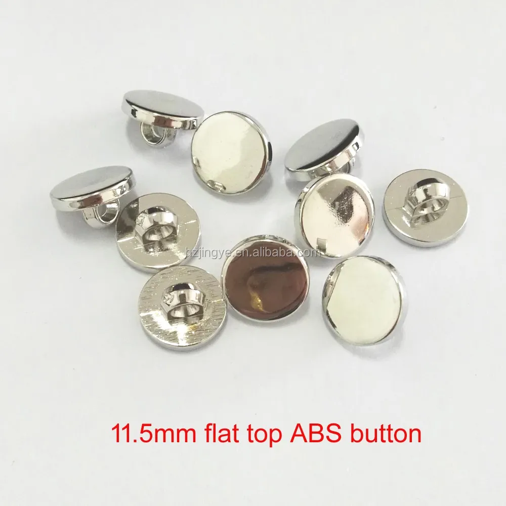 11.5mm Flat Top Abs Shank Button In Shiny Silver Color - Buy Abs Shank ...