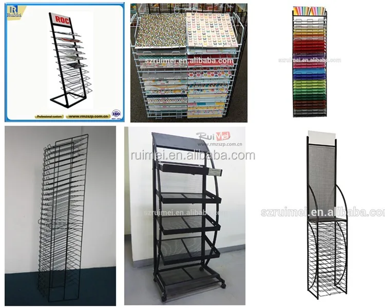 Floor Standing 12 Tier Metal Placemat Display Rack - Buy Free Standing ...