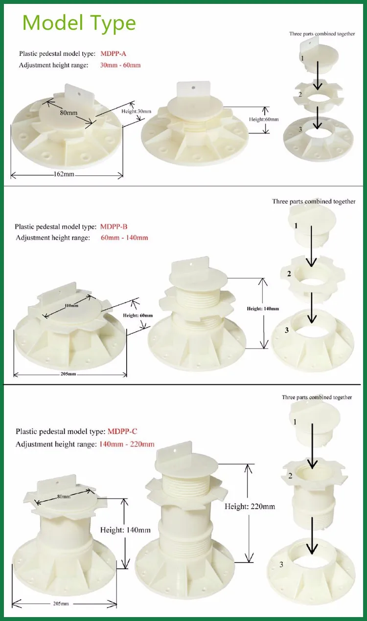 Adjustable Plastic Pedestal Plastic Pedestal Paver Support Plastic ...