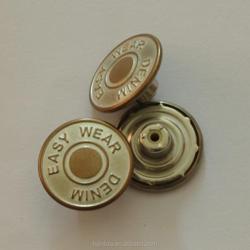 20mm 15mm Metal 65 Brass Copper Tin Color Jeans Shank Button For Denim ...