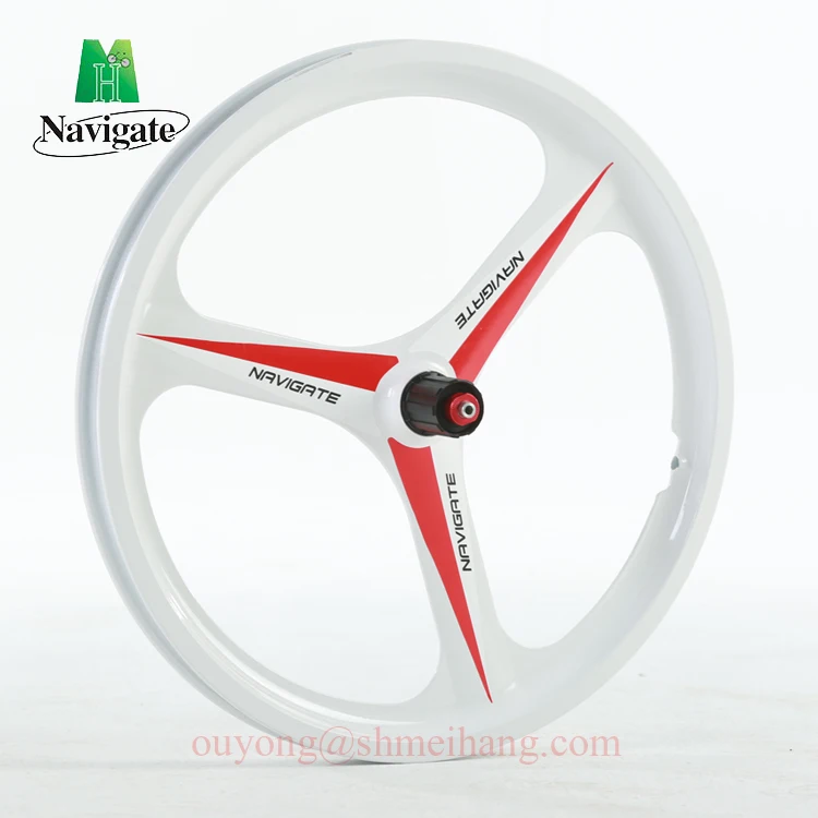 Original Navigate 20" 3 Spoke Mag Bike Wheel Set for BMX