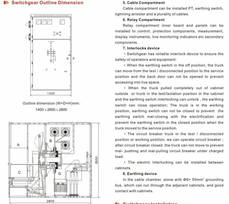 33kv 34.5kv 35kv 36kv Metal Clad AIS Switchgear Panels