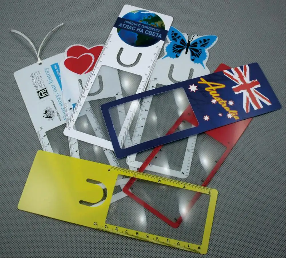 Multi-function PVC Plastic Name Card Bookmark Magnifier