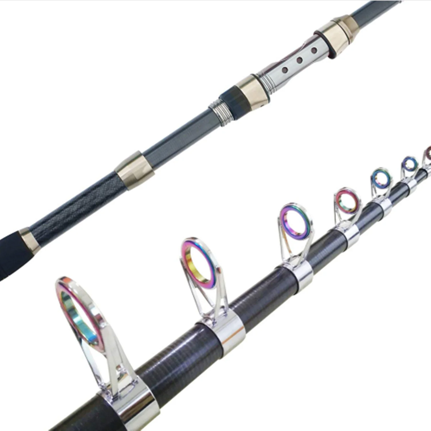 Telescopic Fishing Rod Carbon Fiber Retractable Fishing Spinning ...