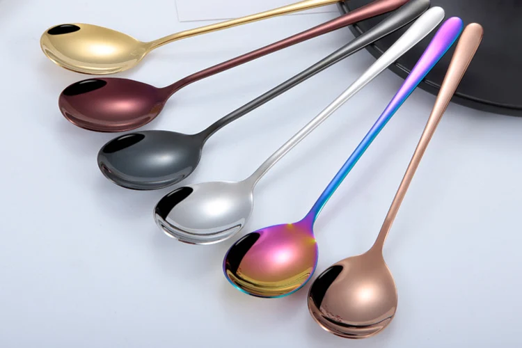 Colored Dinner Spoons - Elegant Stainless Steel Sets