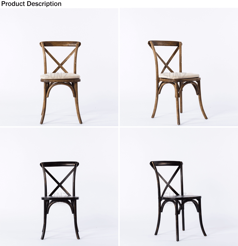Modern Antique Wooden Cross Back Rattan Dining Chair for Banquet Bar ...
