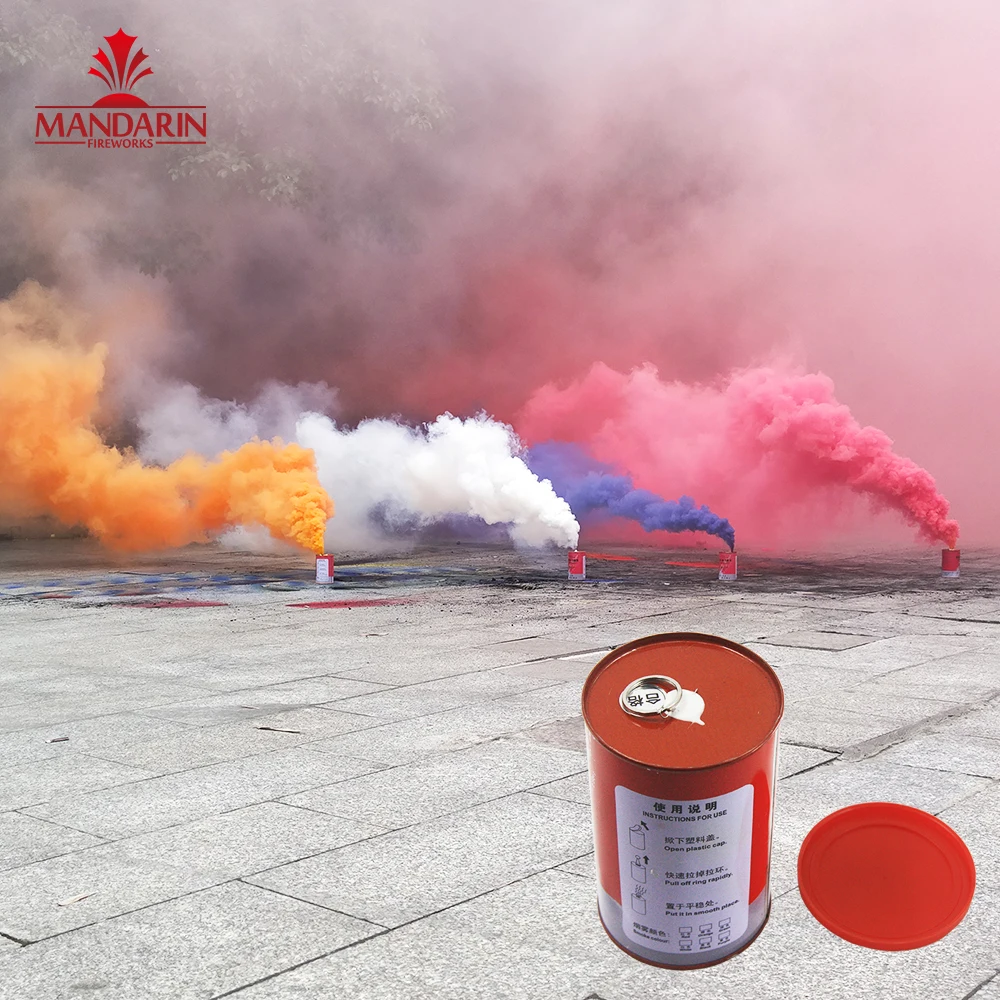 3 Minutes Pull The Ring Powerful Cans Shape Outdoor Color Smoke Flare ...