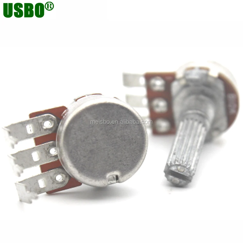 B10k Metal Shaft Rotary Potentiometer For Audio Volume Control - Buy ...