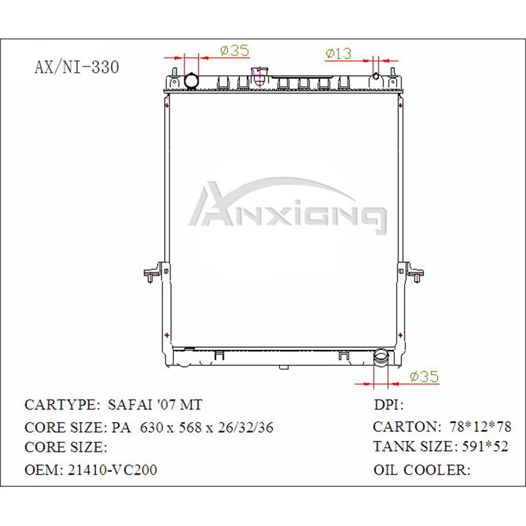 Car Radiator Oem: 21410-vc200 630*568*32/26/36 Mt Auto Radiator - Buy ...