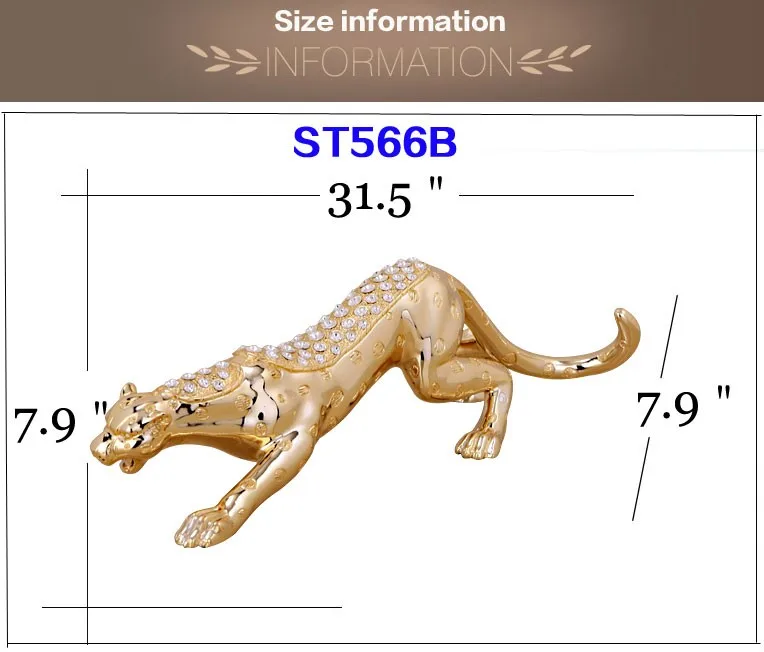 Home Decorative Leopard Resin Statue With Shinning Diamond Crystal ...