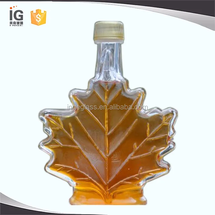Maple Leaf Shaped Clear Glass Syrup Bottle - Buy Clear Glass Syrup ...
