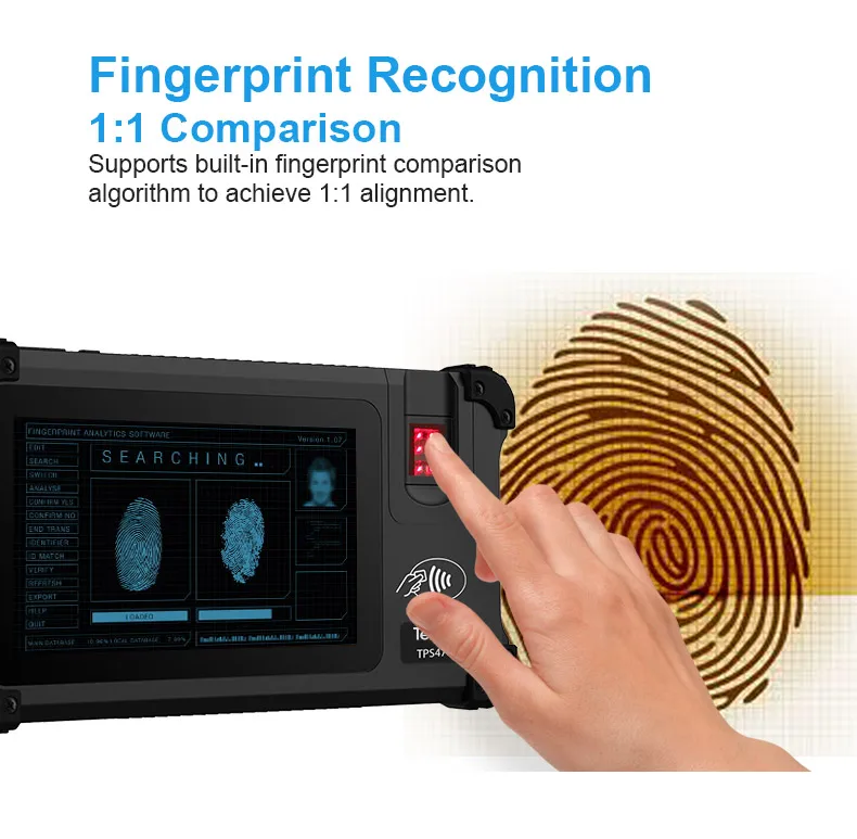 7 Inch Industrial Computer Android Fingerprint Reader 3g Mobile Tablet ...