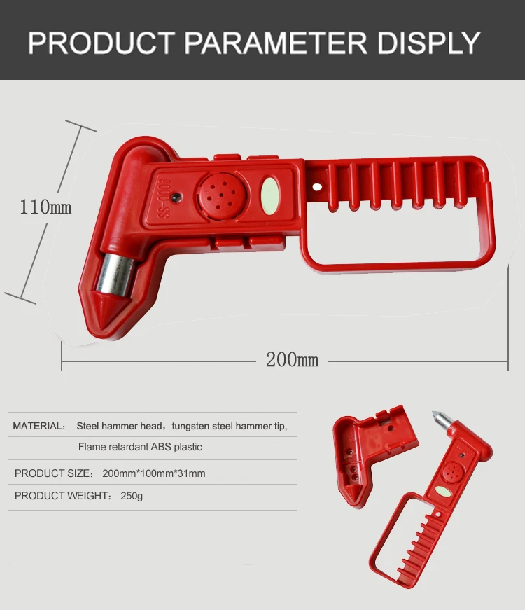 Safety Hammer - Hammer Smashing Glass for Emergency Use