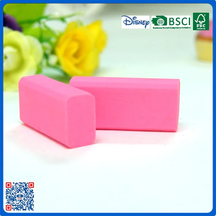 2016 School Supplies Pink Eraser Square Shape Ballpoint Pen Eraser ...
