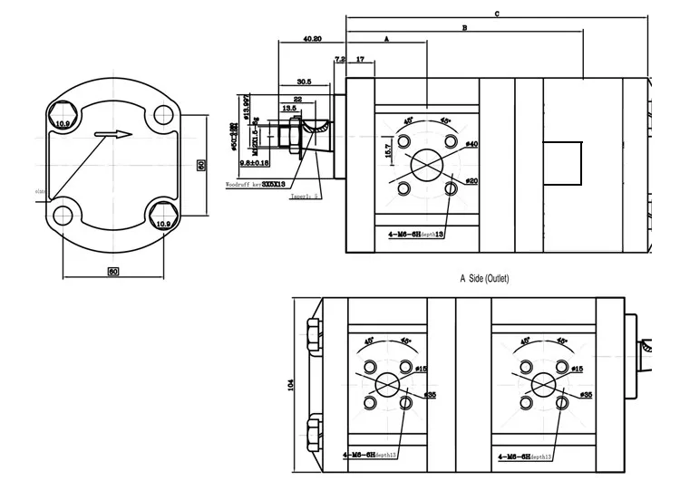 X403 Tandem Hydraulic Gear Pump For Case Tractor - Buy Re68886 Tandem ...