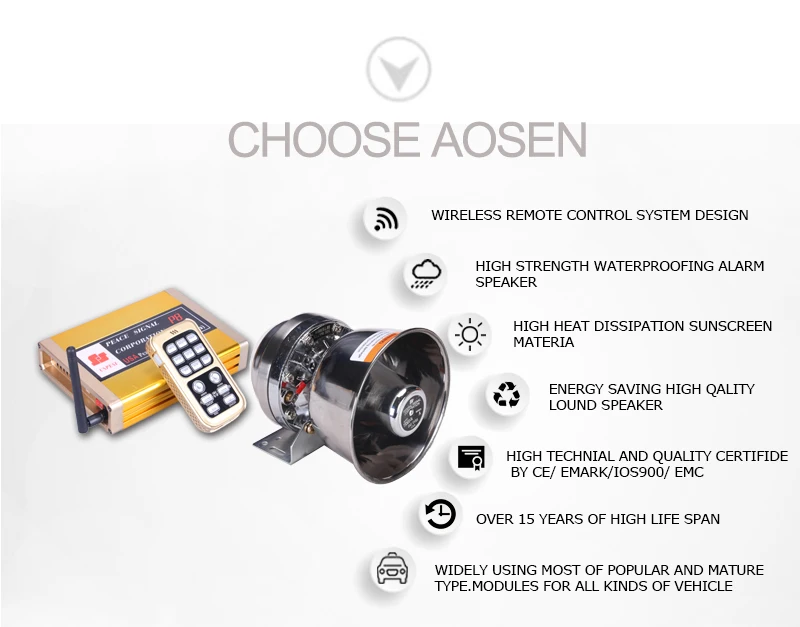 ISO 9001 CE ECE IP68 Certificated P8 S 300W Siren for Ambulance
