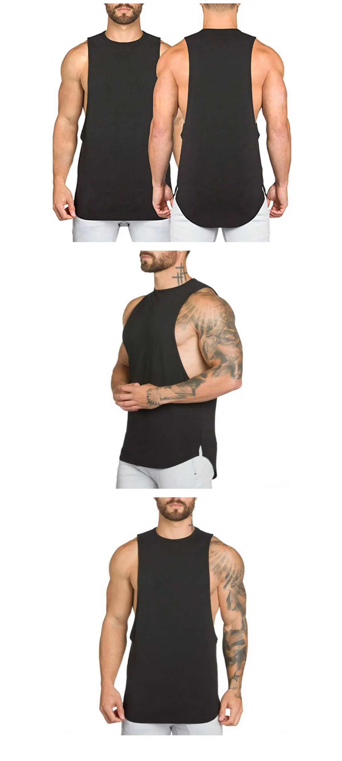 Custom Cotton Men Muscle Gym Fitness Design Your Own Logo Stringer Tank ...