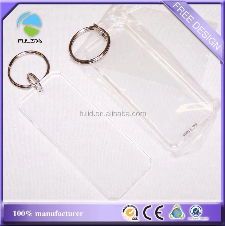 Custom Transparent Clear Rectangle Blank Acrylic Sheet Plastic Keychain ...