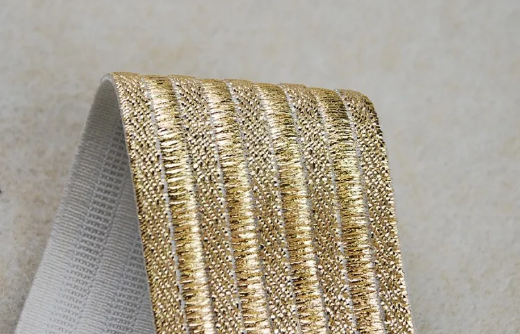 Hot Sale Lurex Elastic Tape Elastic Band With Gold Thread For Clothes ...