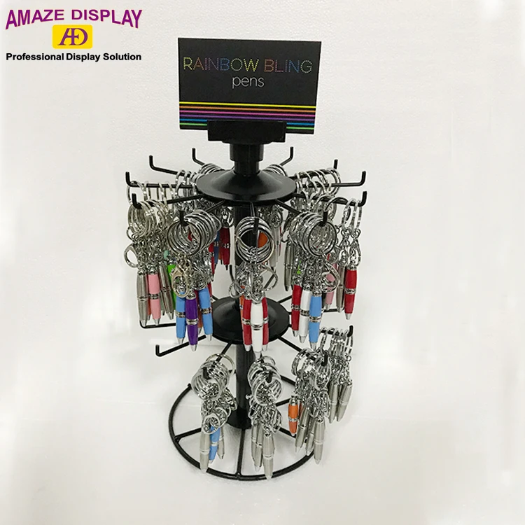Metal Two Tier Counter Spinner Display Keychain Rack