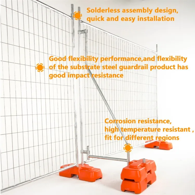 Temporary Fence With Very Firm Base/powder Coated Pedestrian Barriers ...