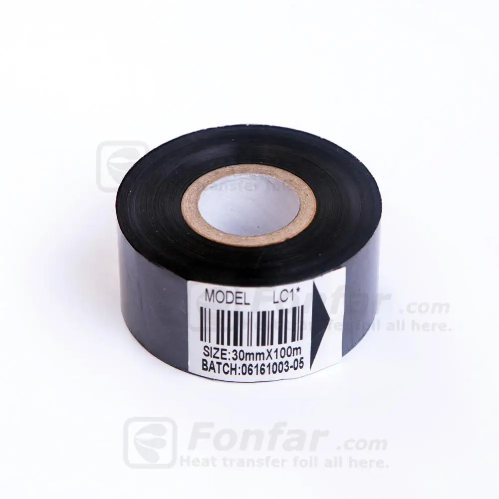Thermal Black Ink Ribbon 30mmx100mm For Code Best Before Date Printer ...