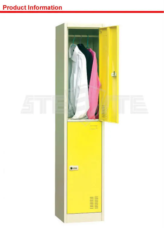 Indigo Two Doors Steel Locker Cabinet With Feet / Vertical Thin ...