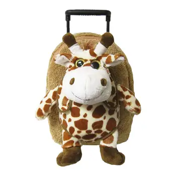 2-in-1 Plush Rolling Stuffed Animal With Removable Bag Kids Suitcase ...