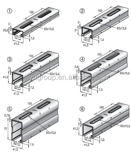 Perforated Unistrut Channel / Slotted Strut Channel / C Channel - Buy ...