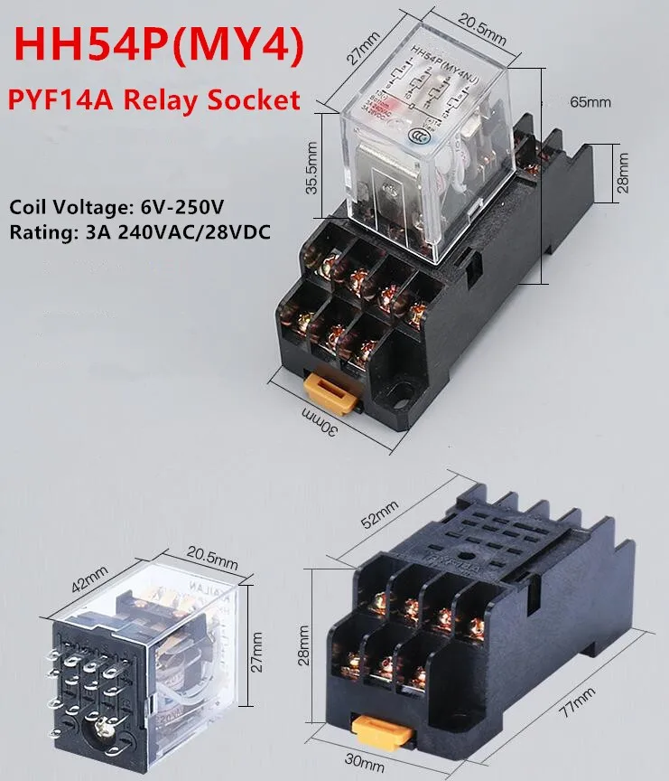 AC 240V DC 28V 14 핀 4NO4NC Ormon 12V 220V 릴레이 HH54P/MY4 마이크로 전원 릴레이 3A| Alibaba.com