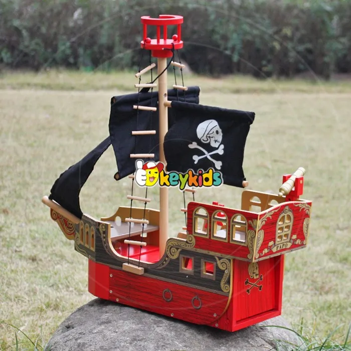 2017 Wholesale Kids Wooden Pirate Ship Toy New Design Children Wooden ...
