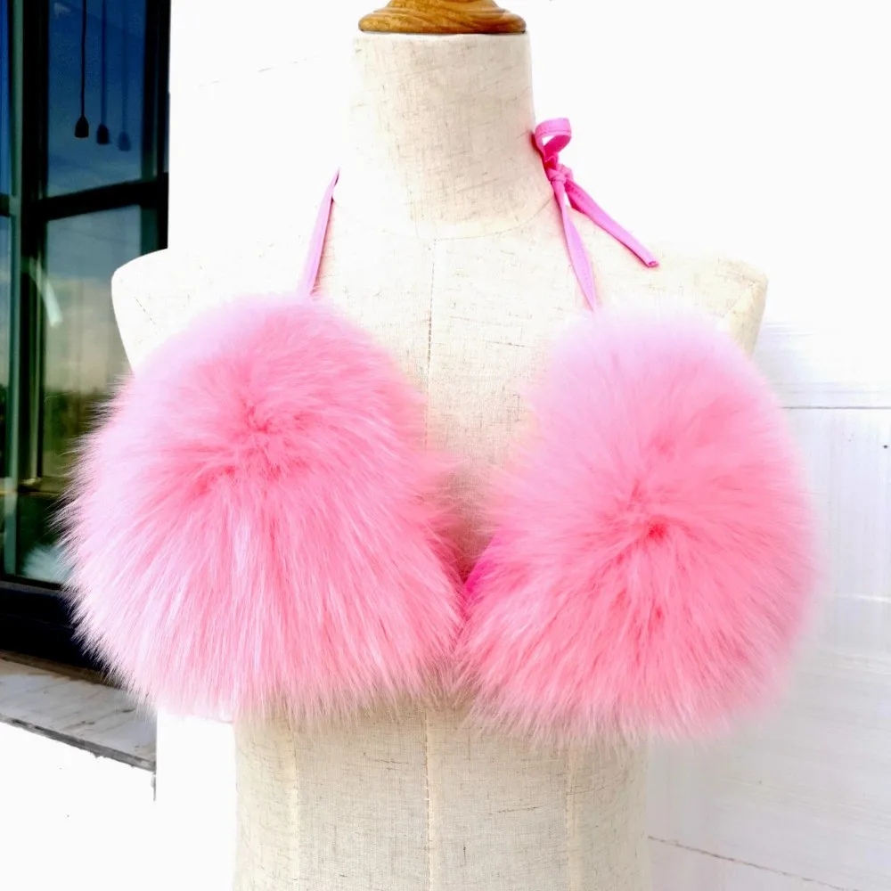 Shop 2019 Wholesale Sexy Style Real Fox Fur Bra Underwear