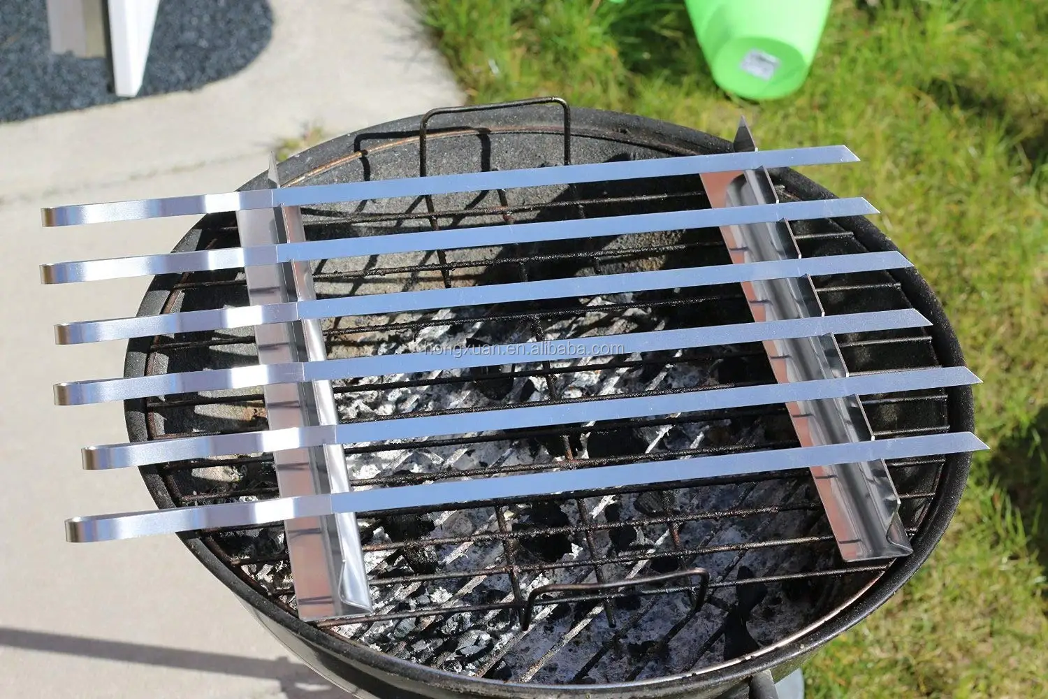 Stainless Steel Bbq Kebab Rack With 6 X Skewer Set In Nylon Pouch Bbq ...