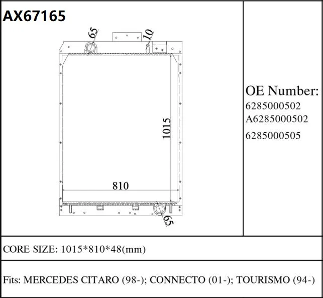 Tractor Parts Aluminum Truck Radiator For Mercedes Citaro(98-) Connecto ...