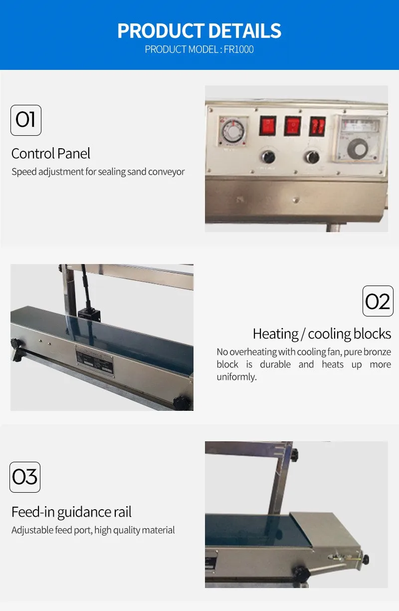 Industrial Vertical Bag Sealer Aluminum Foil Bag Sealer Continuous Band ...