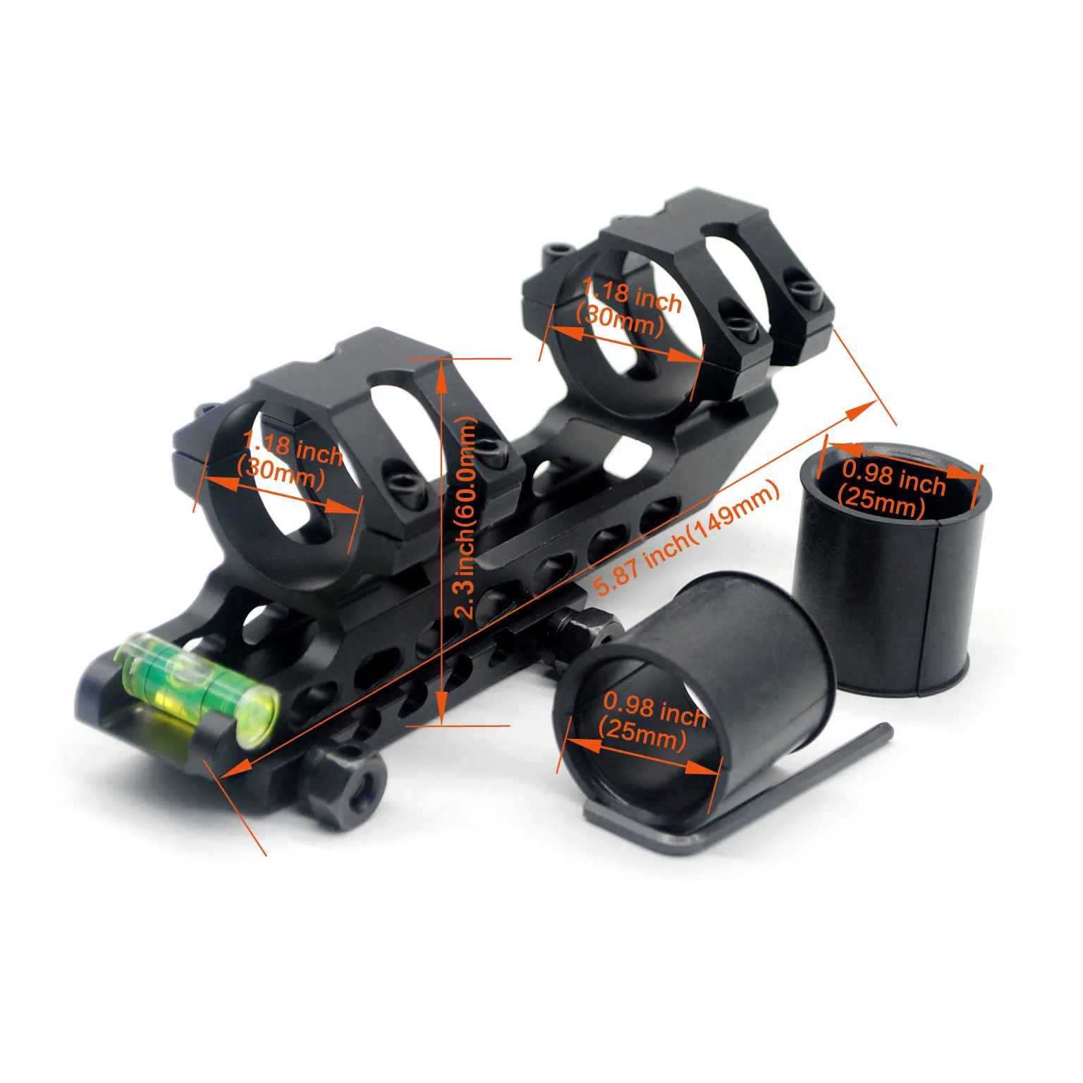 Scope Mounting Rings With Bubble Level,Dual Mount Adapter Ring 30mm ...