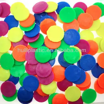 Custom Mini Plastic Toy Solid Color Token Kid Pretend Round Coin - Buy ...