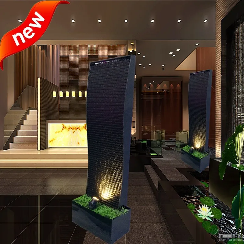 Indoor Decorative Waterfall Wall Water Divider Screen With Led Lighted ...