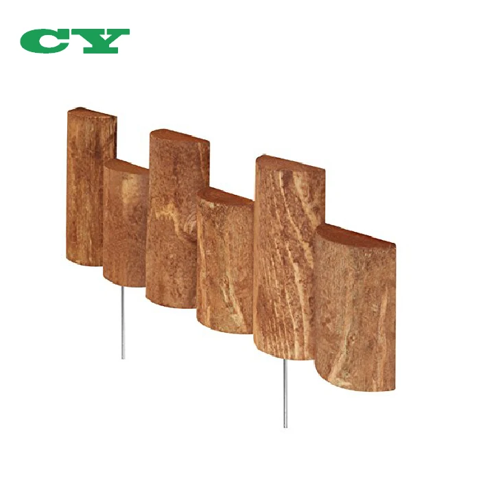 Garden Decor Half Log Wooden Landscape Edging For Flower Plant Beds ...