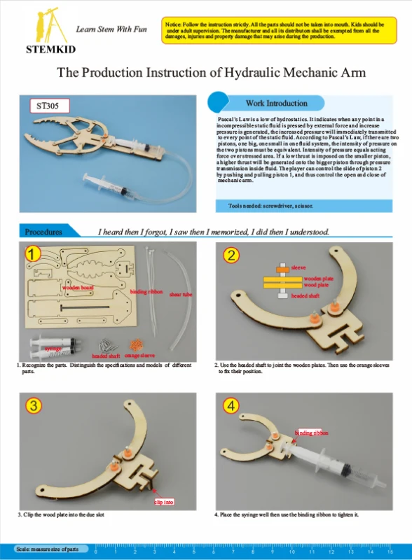 DIY Hydraulic Mechanic Hand Kids Hydraulic Toys - STEM Education