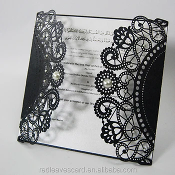 Top Sell Myanmar Simple Wedding Invitation Card Laser Cut With Pearl ...