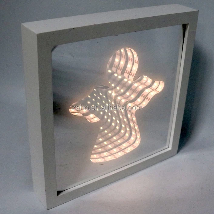 Mdf Frame Flamingo Design Table Display Wall Hanging Mirror Led Light ...