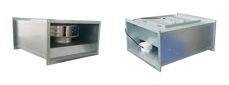 800mm 500mm Big Airflow Backward Curved Steel Rectangular Inline Duct ...