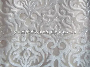 100% Polyester Velvet Glitter Embossed Flower Design Textile With ...