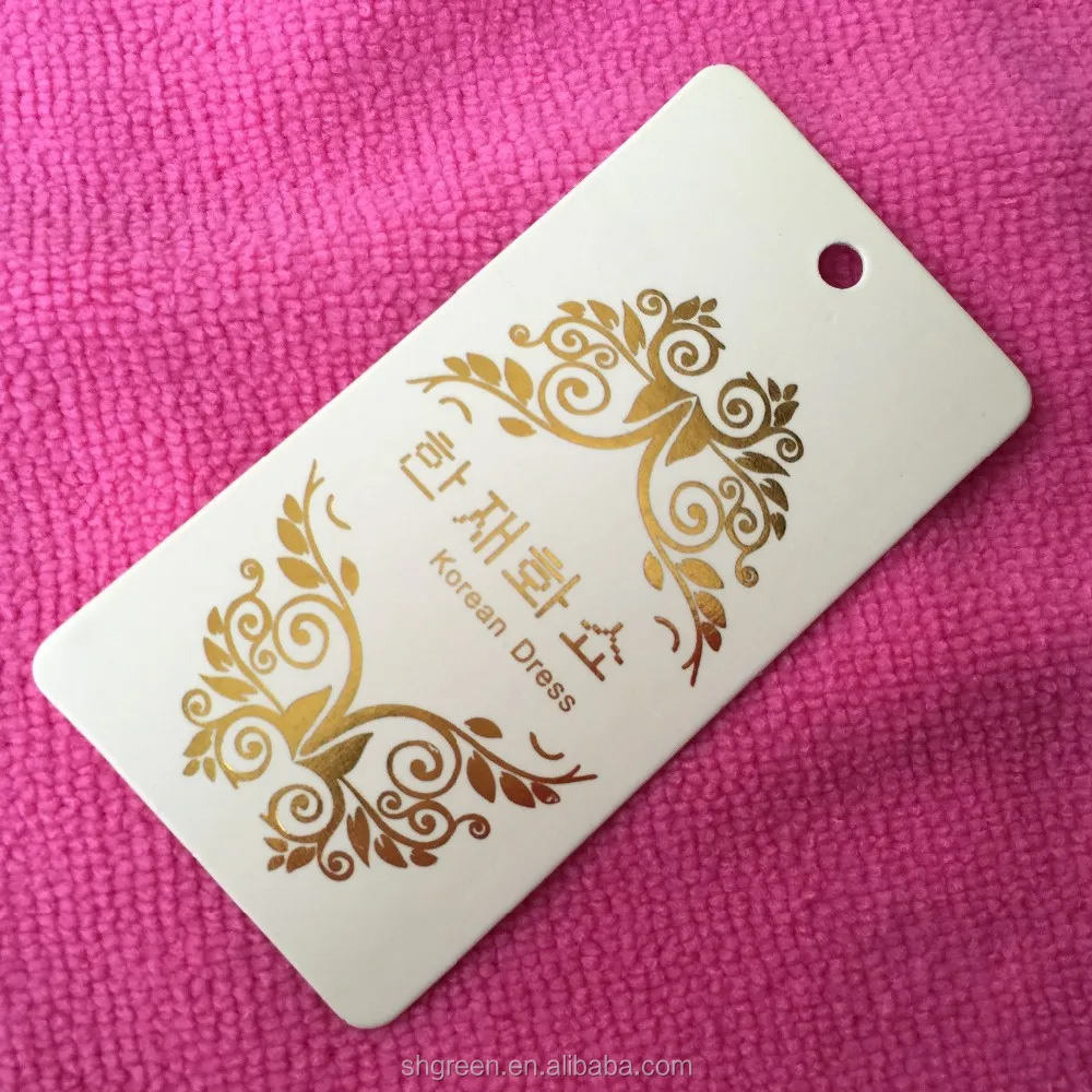Hot Stamping Gold Brand Logo Paper Hangtag,Shiny Hot Foil Paper ...