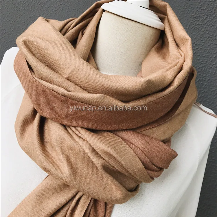 Cheap Ladies Two-tone Double Sided 100% Acrylic Plain Pashmina Shawl ...