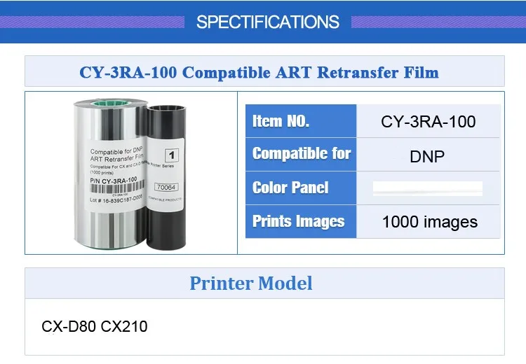 Cy-3ra-100 Dnp Art Retransfer Film 1000 Images Compatible For Dnp Cx ...