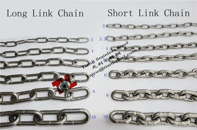 Sus 304 304 Stainless Steel Chain Link 12mm Diameter Din763 Long Link ...