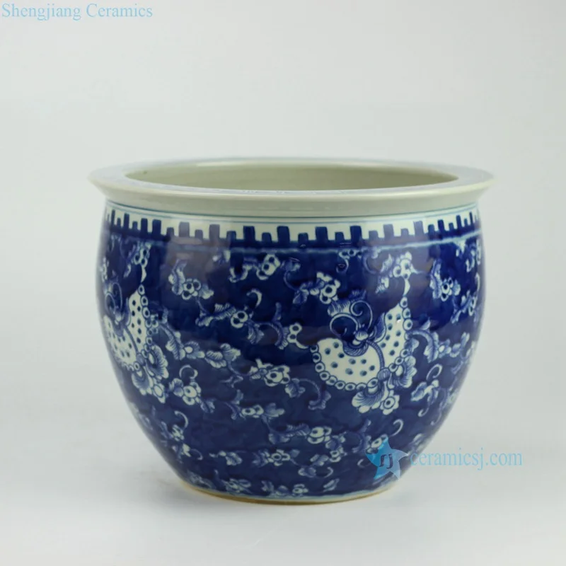 Rywd17 Hand Painted Blue And White Large Ceramic Plant Pot Vat - Buy ...